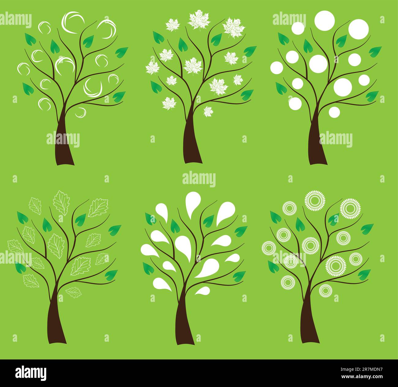 Vector illustration of trees set Stock Vector Image & Art - Alamy