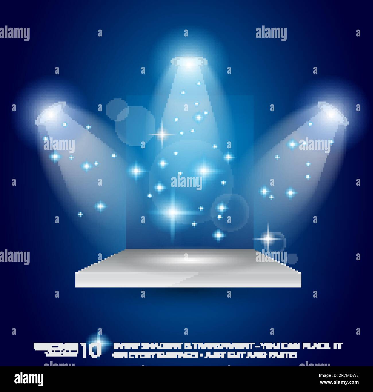 Magic Spotlights with Blue rays and glowing effect for people or ...