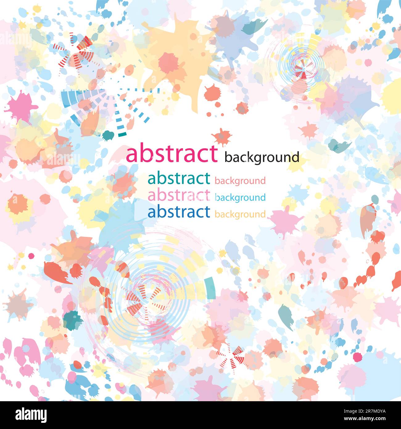 Bright colorful abstract splashes and spots on a white background Stock ...