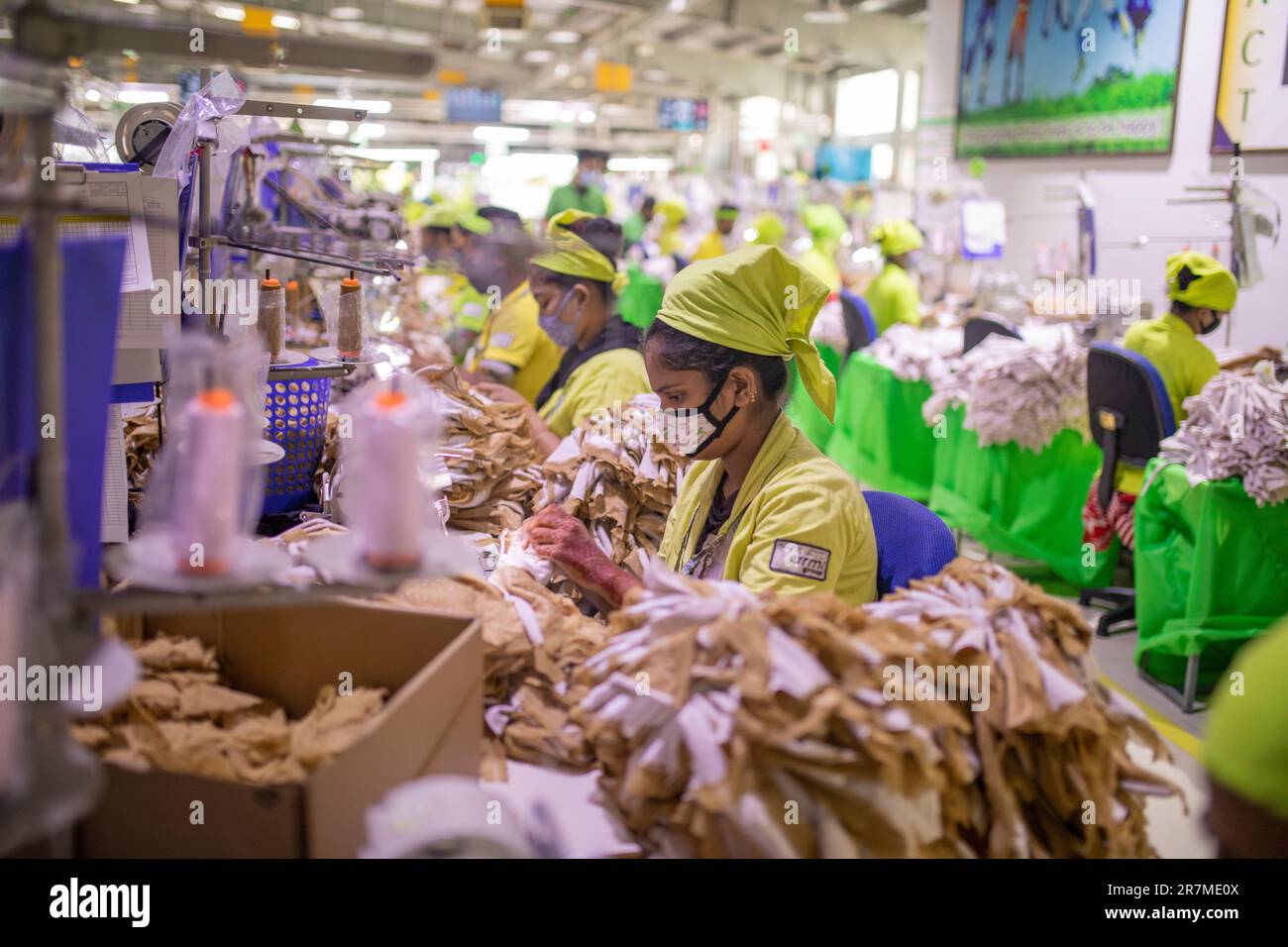 Ready-made garments (RMG) workers working in a LEED Certified Green ...