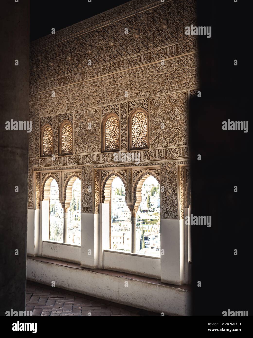 Intricate windows at Alhambra showcase mesmerizing details, offering a ...