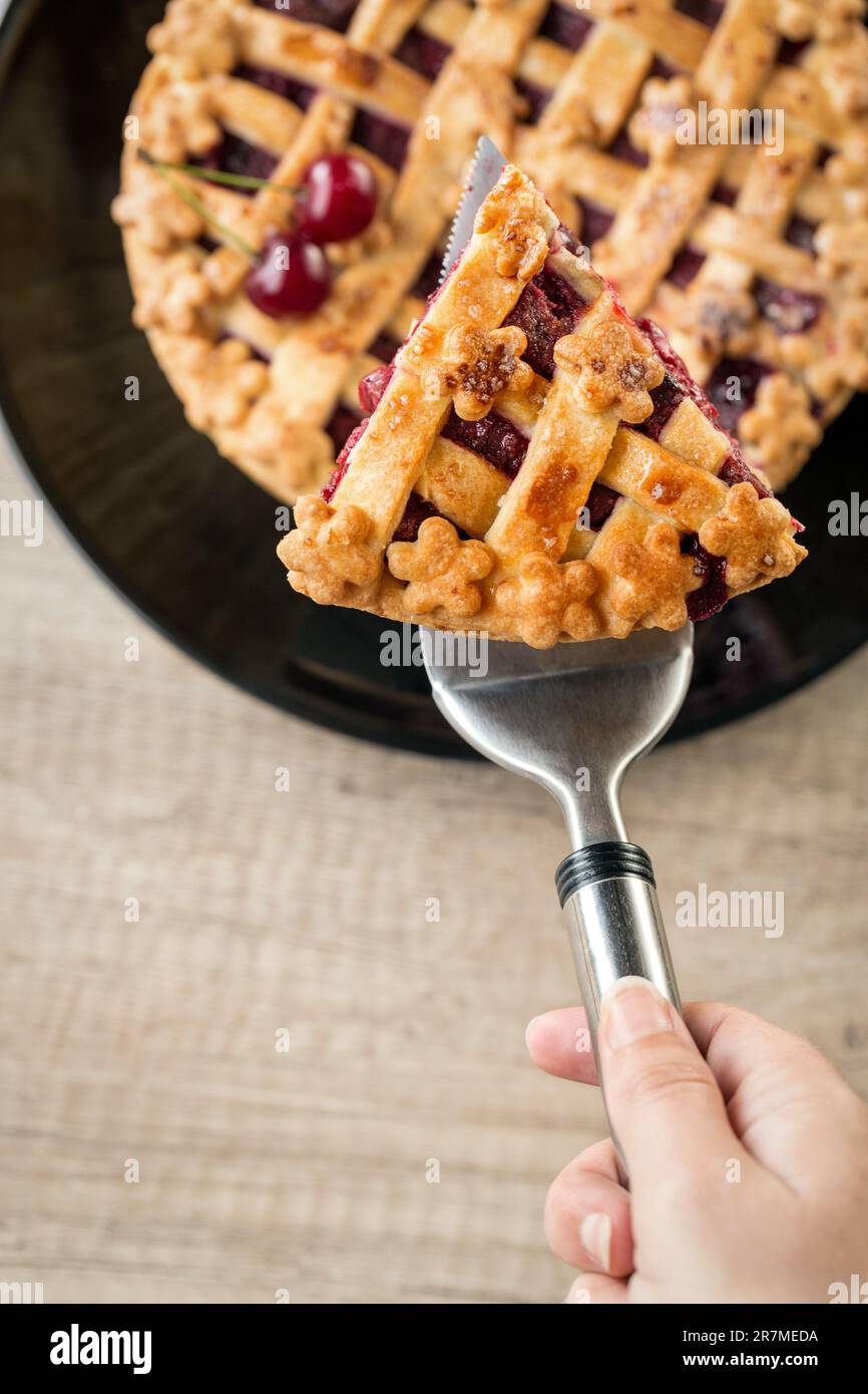Delicious fresh cherry pie hi-res stock photography and images - Alamy