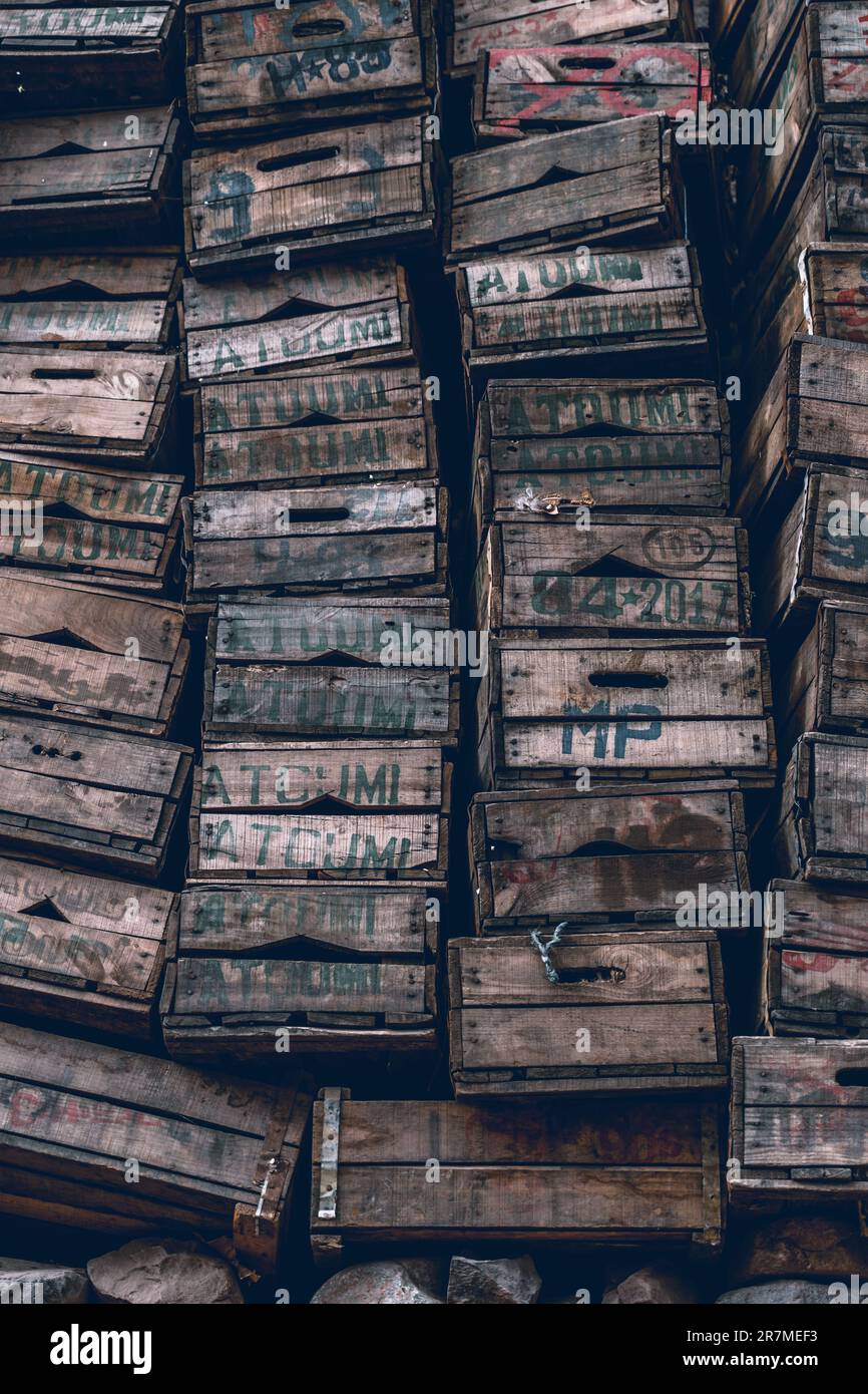 Vintage wooden boxes: Time-worn and full of character, old wooden boxes ...