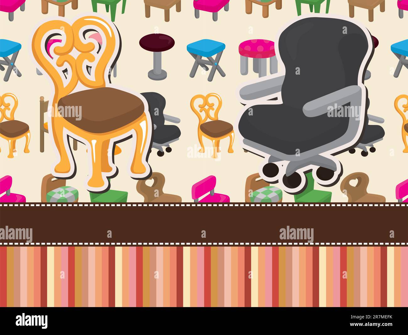 cartoon chair furniture card Stock Vector Image & Art - Alamy