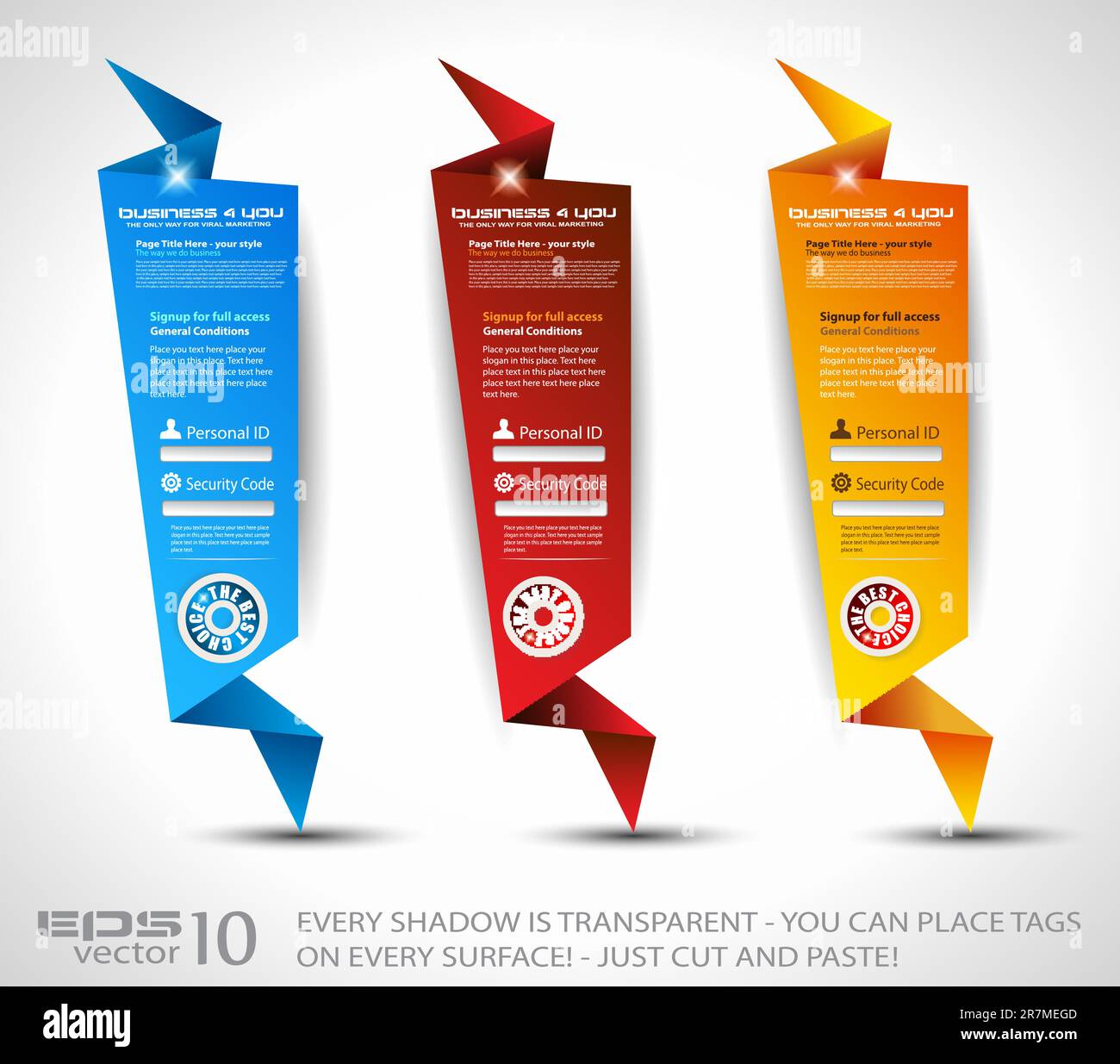 Origami Website vertical login form panels or banner to use for ...