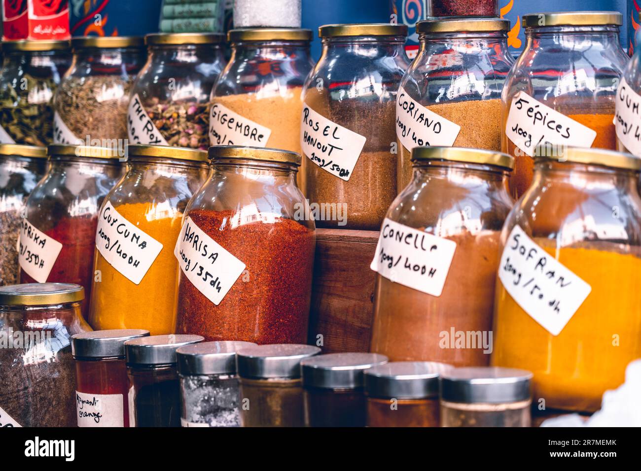 Colorful spice jars: A vivid palette of aromatic treasures, ready to ...