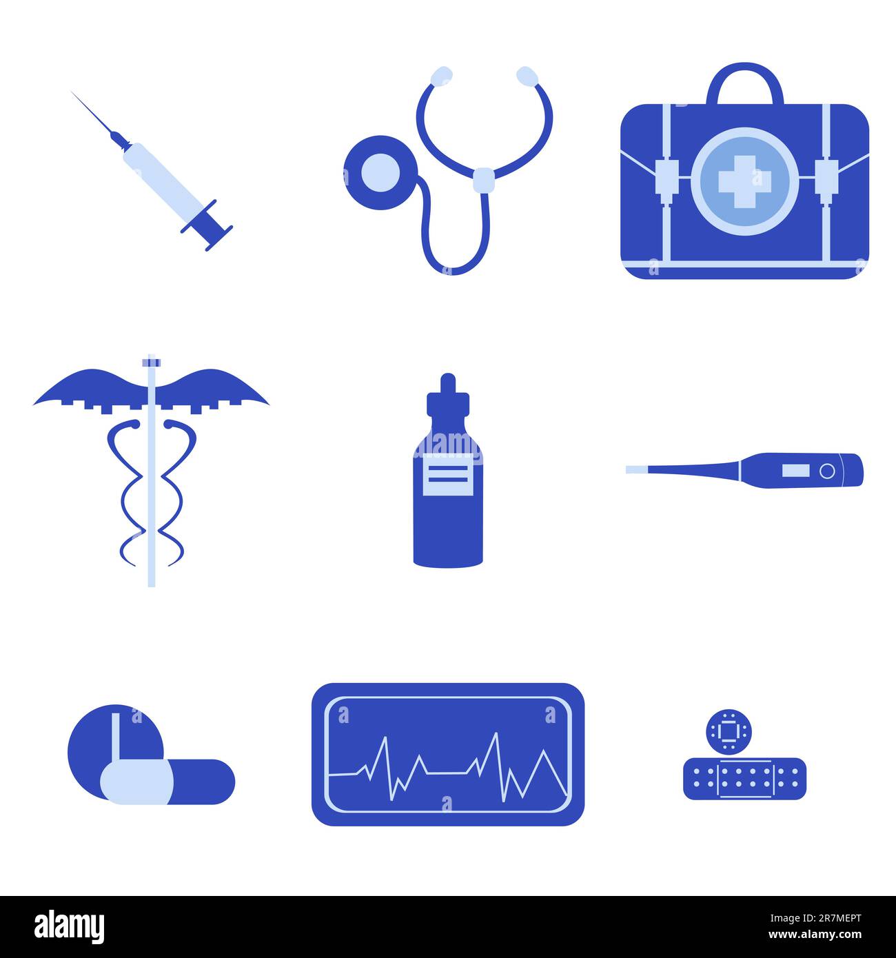 illustration of medical icons on isolated background Stock Vector Image ...