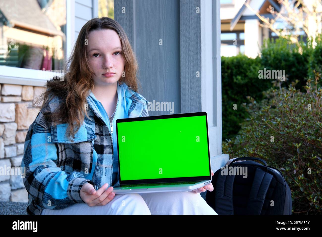 Chroma Key Green Screen Laptop Computer Stock Photo - Alamy