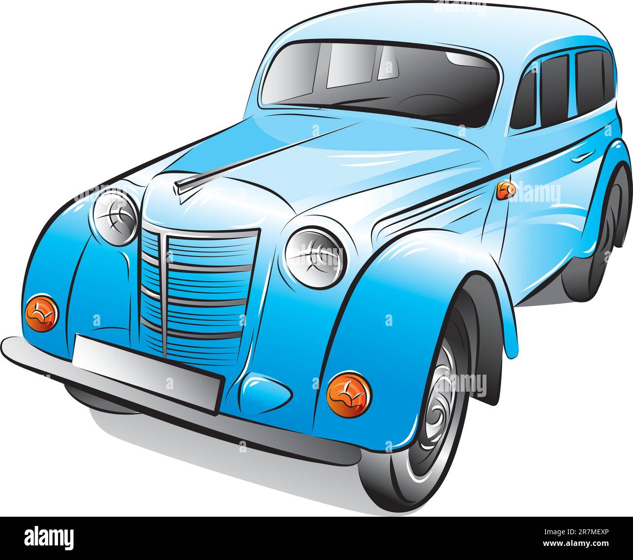 Drawing of the retro car, vector illustration Stock Vector Image & Art ...