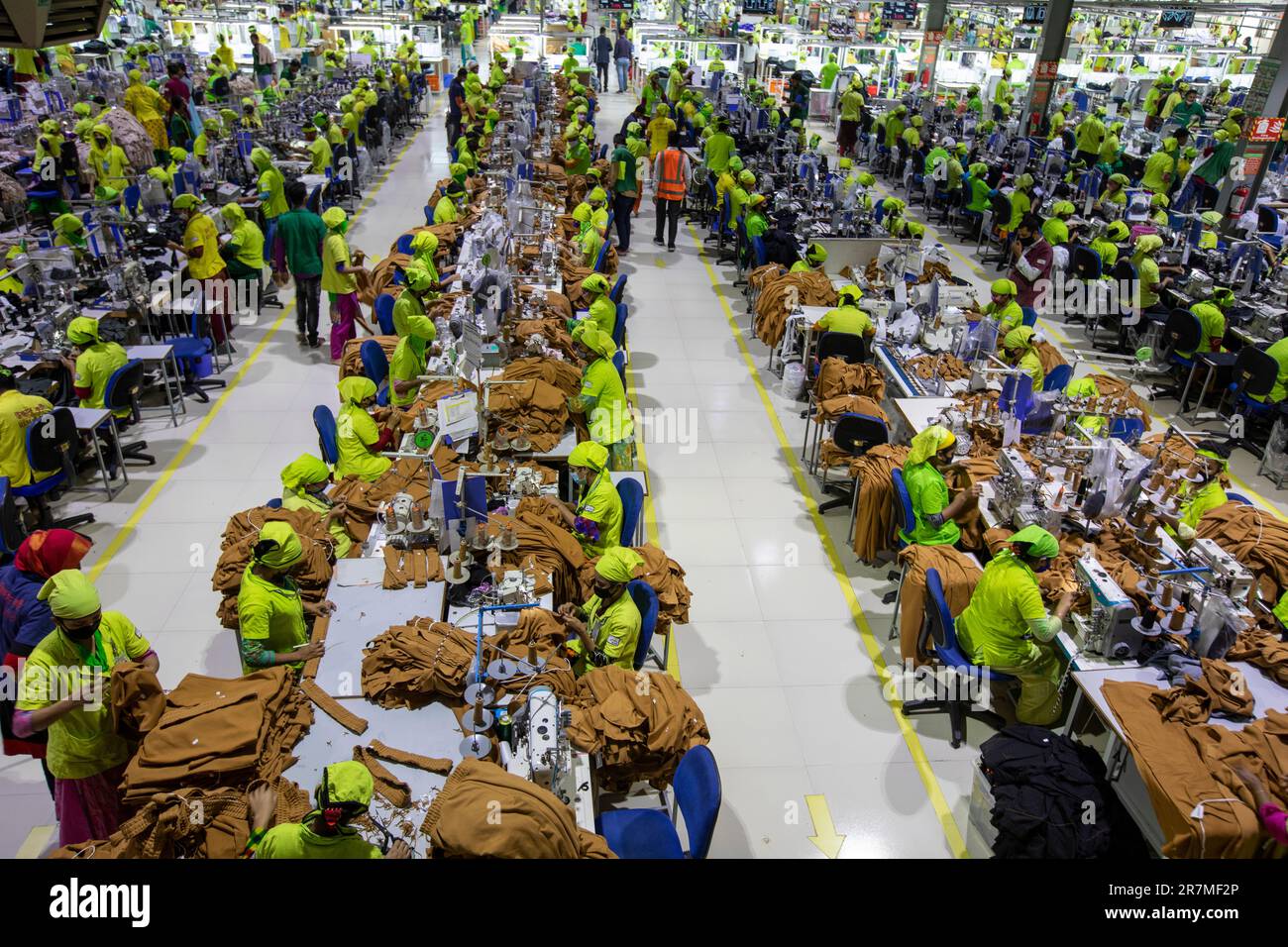 Ready-made garments (RMG) workers working in a LEED Certified Green Garment factory at Adamjee ...