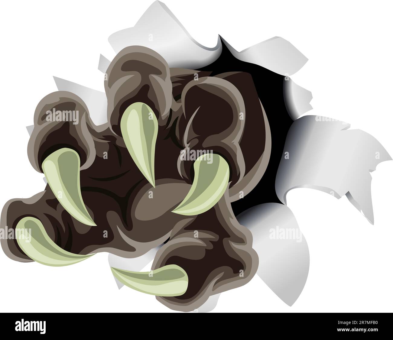 A scary monster claw breaking through background Stock Vector Image ...
