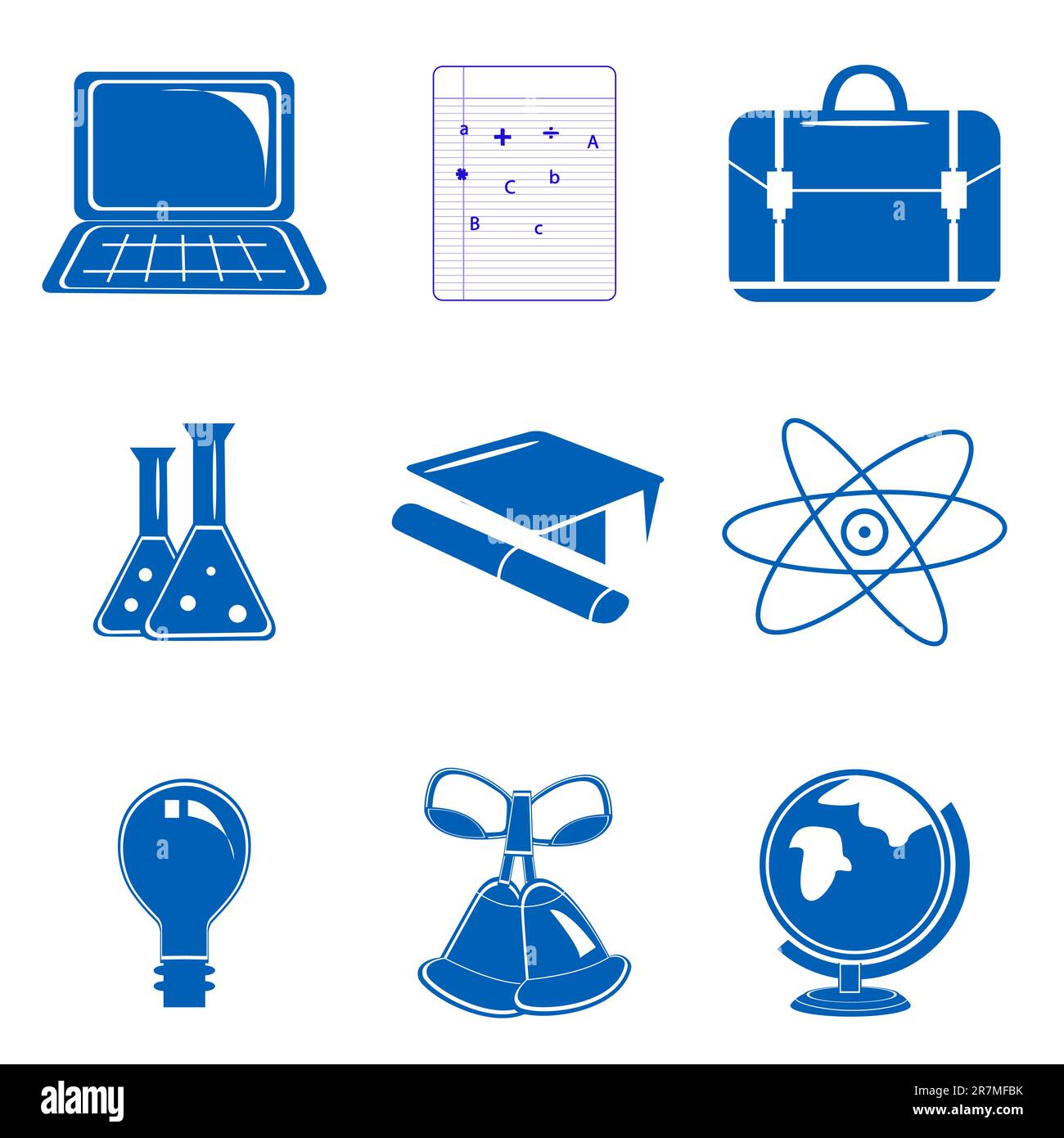 illustration of study icons on white background Stock Vector Image ...
