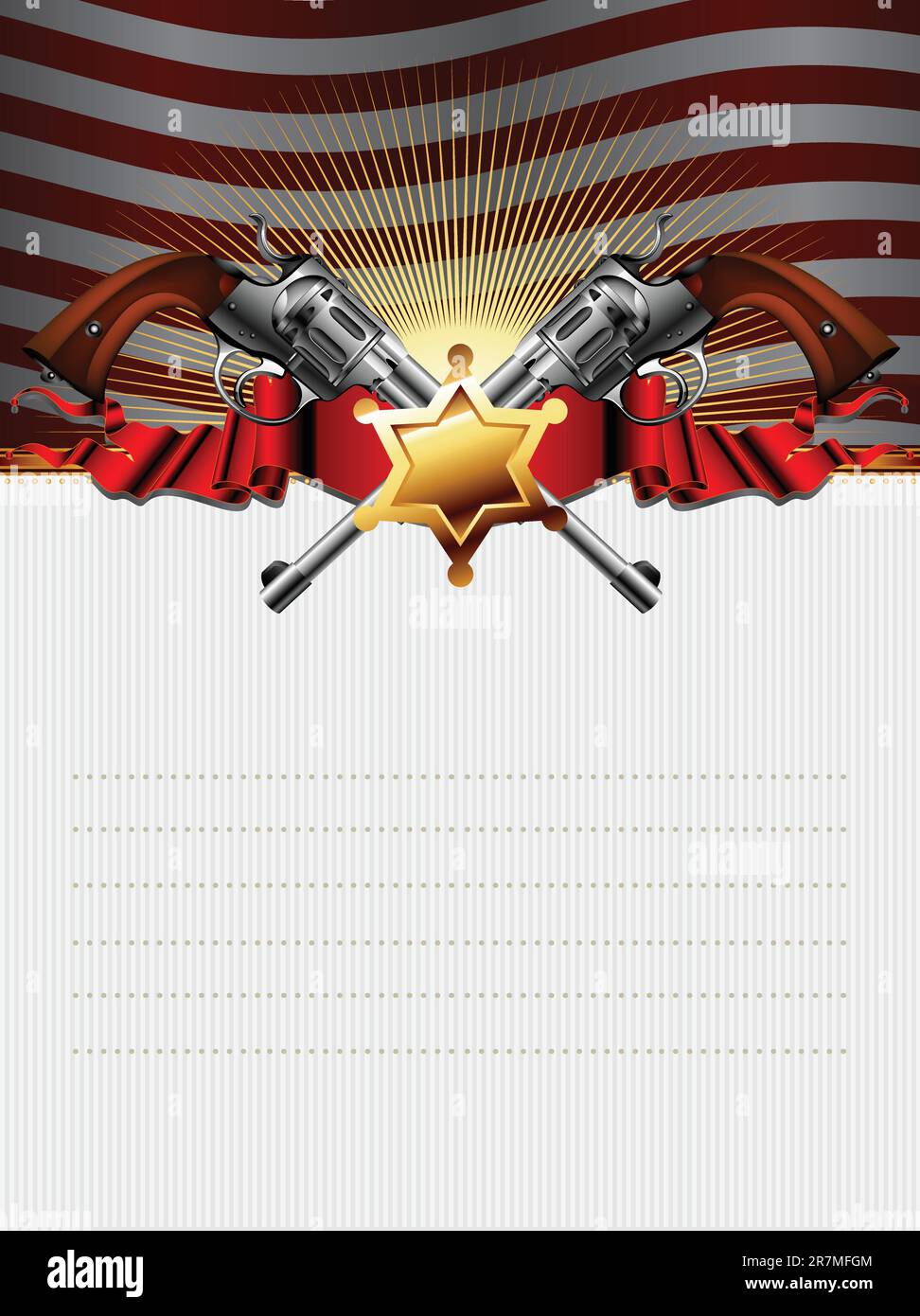 sheriff star with guns and usa background, this illustration may be ...
