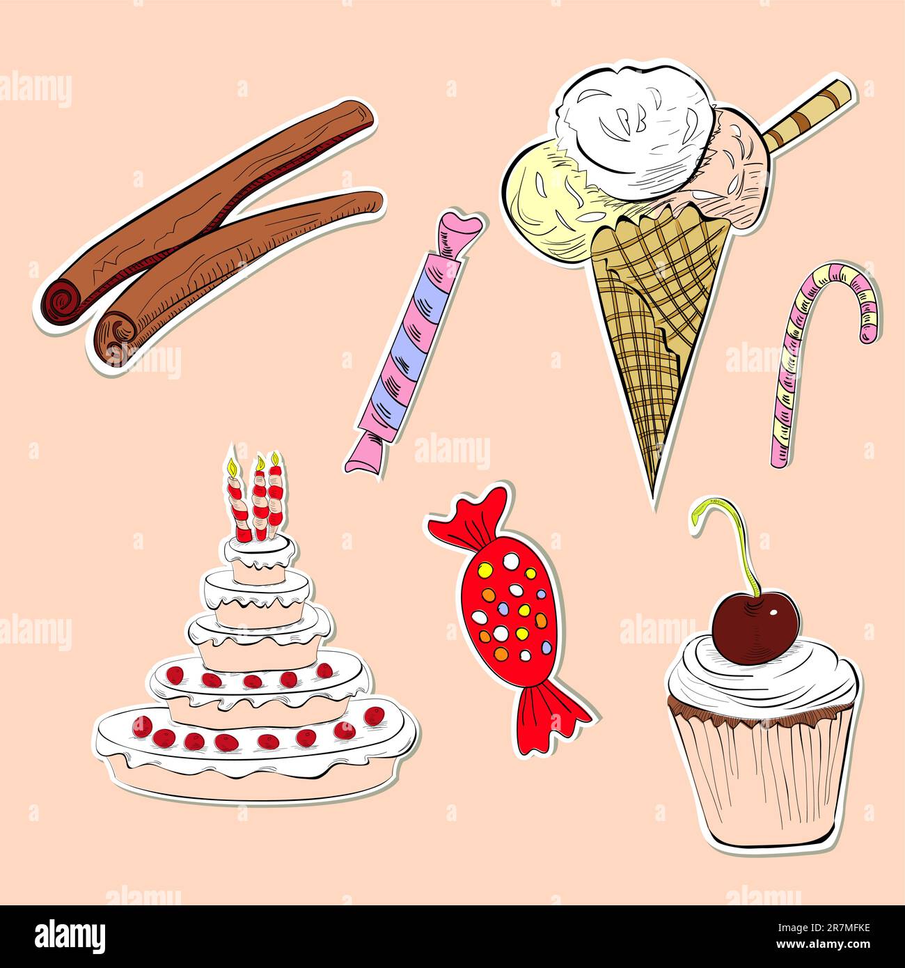 card with sweets Stock Vector Image & Art - Alamy