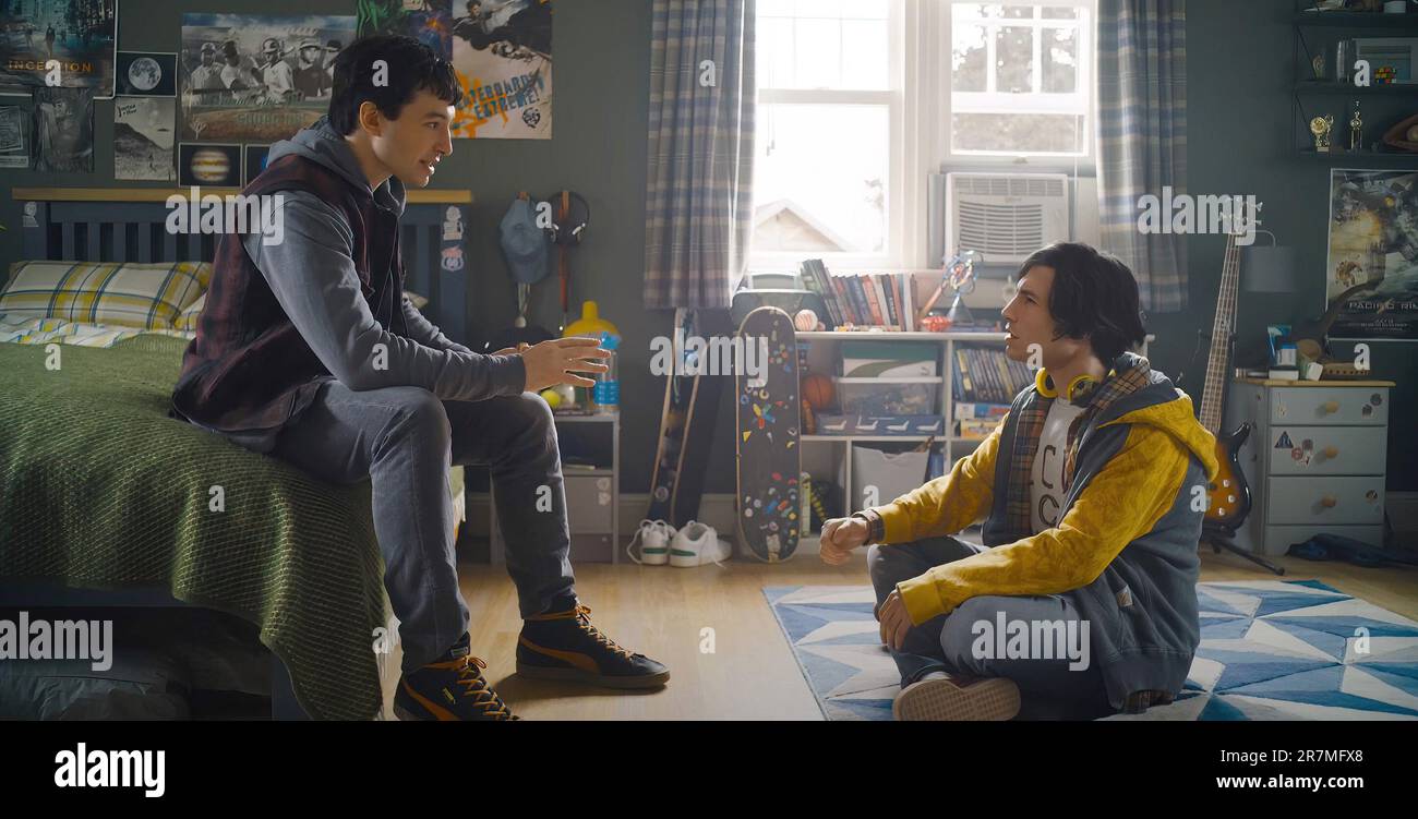 THE FLASH, Ezra Miller as Barry Allen (left and right), 2023. © Warner ...