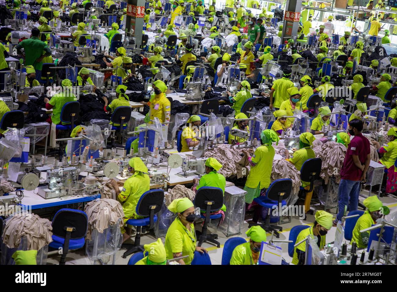 Ready-made garments (RMG) workers working in a LEED Certified Green Garment factory at Adamjee ...