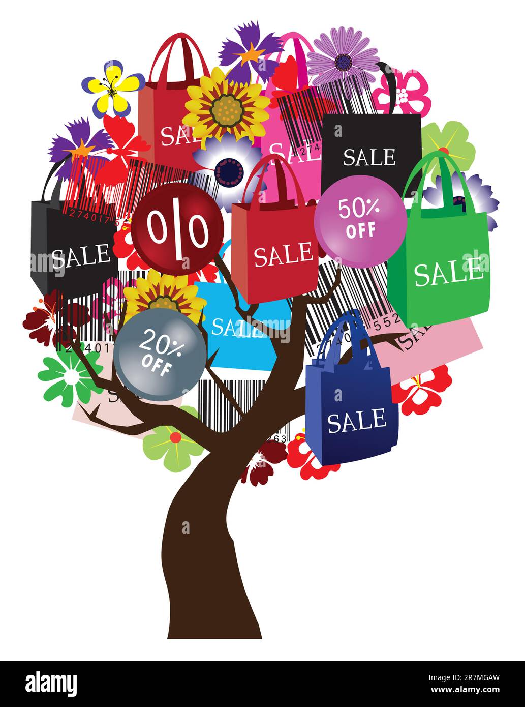 Vector illustration of a sale tree Stock Vector Image & Art - Alamy