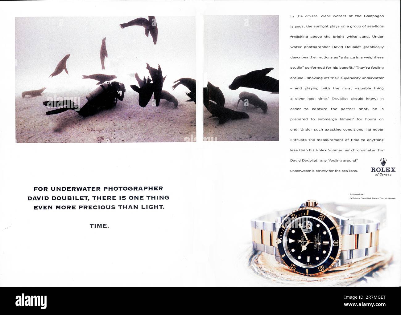 Rolex Submariner Chronometer advert in a magazine 1999 Stock Photo - Alamy