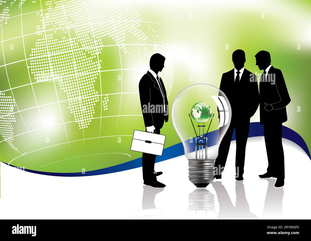 Business meeting concept about global ecology in editable vector format ...