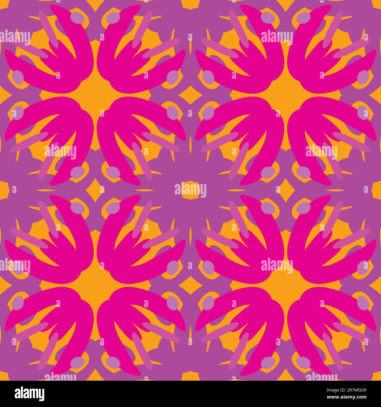 Pretty pink and purple flowers in a seamless wallpaper pattern Stock ...