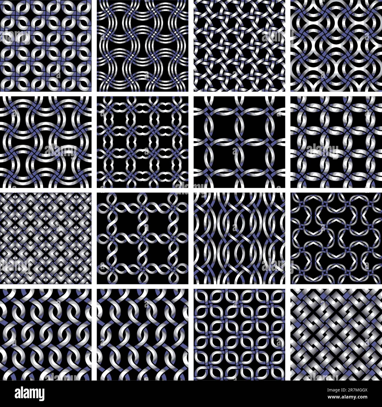 Metal seamless patterns set. Vector geometric backgrounds collection ...