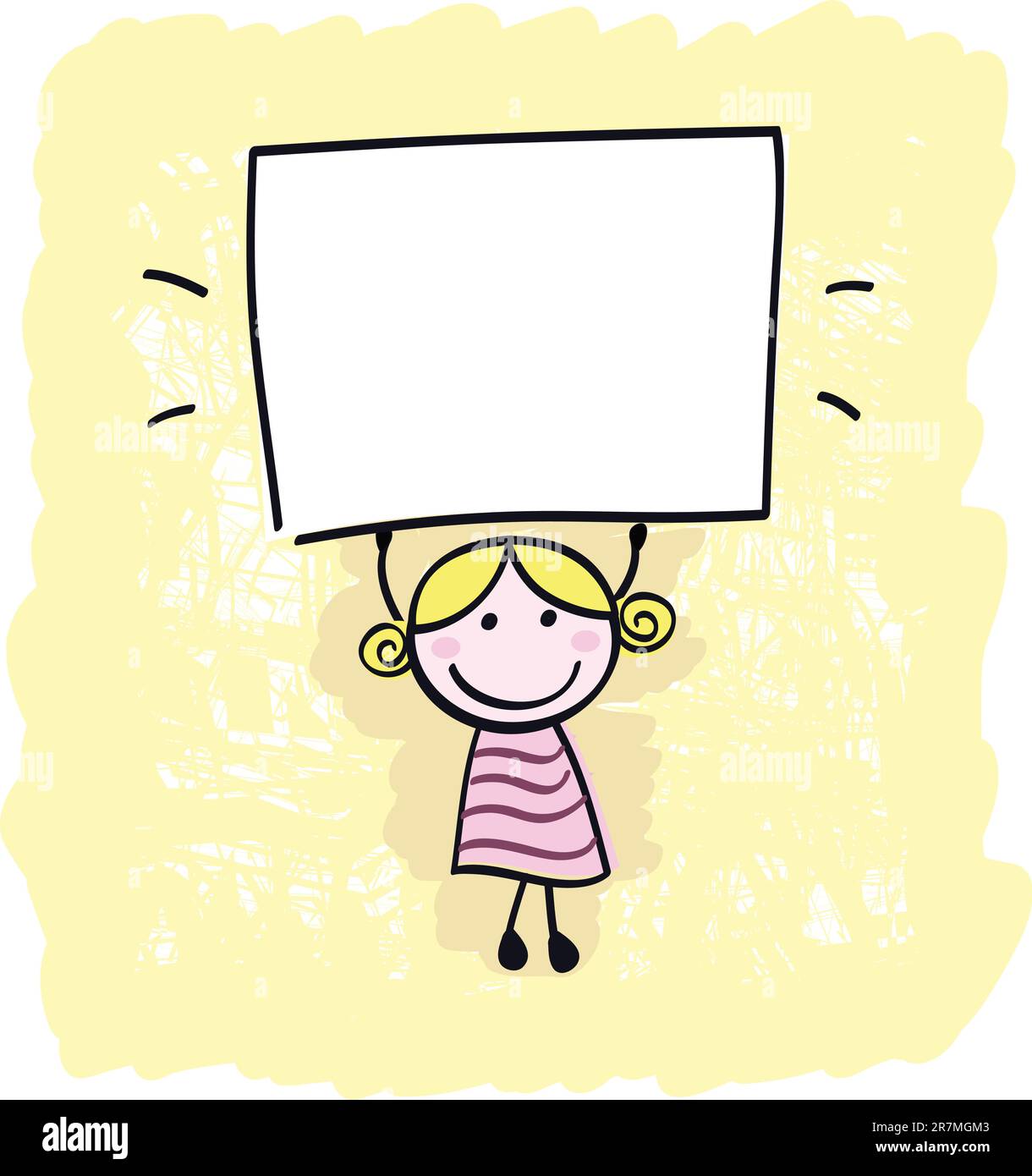 Kid showing empty sign board Stock Vector Images - Alamy