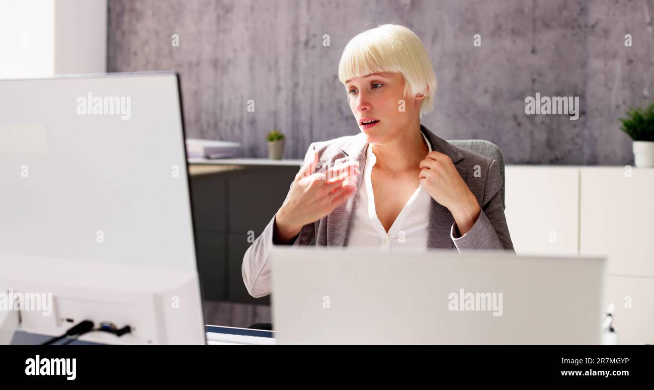 Sweat woman office hi-res stock photography and images - Alamy