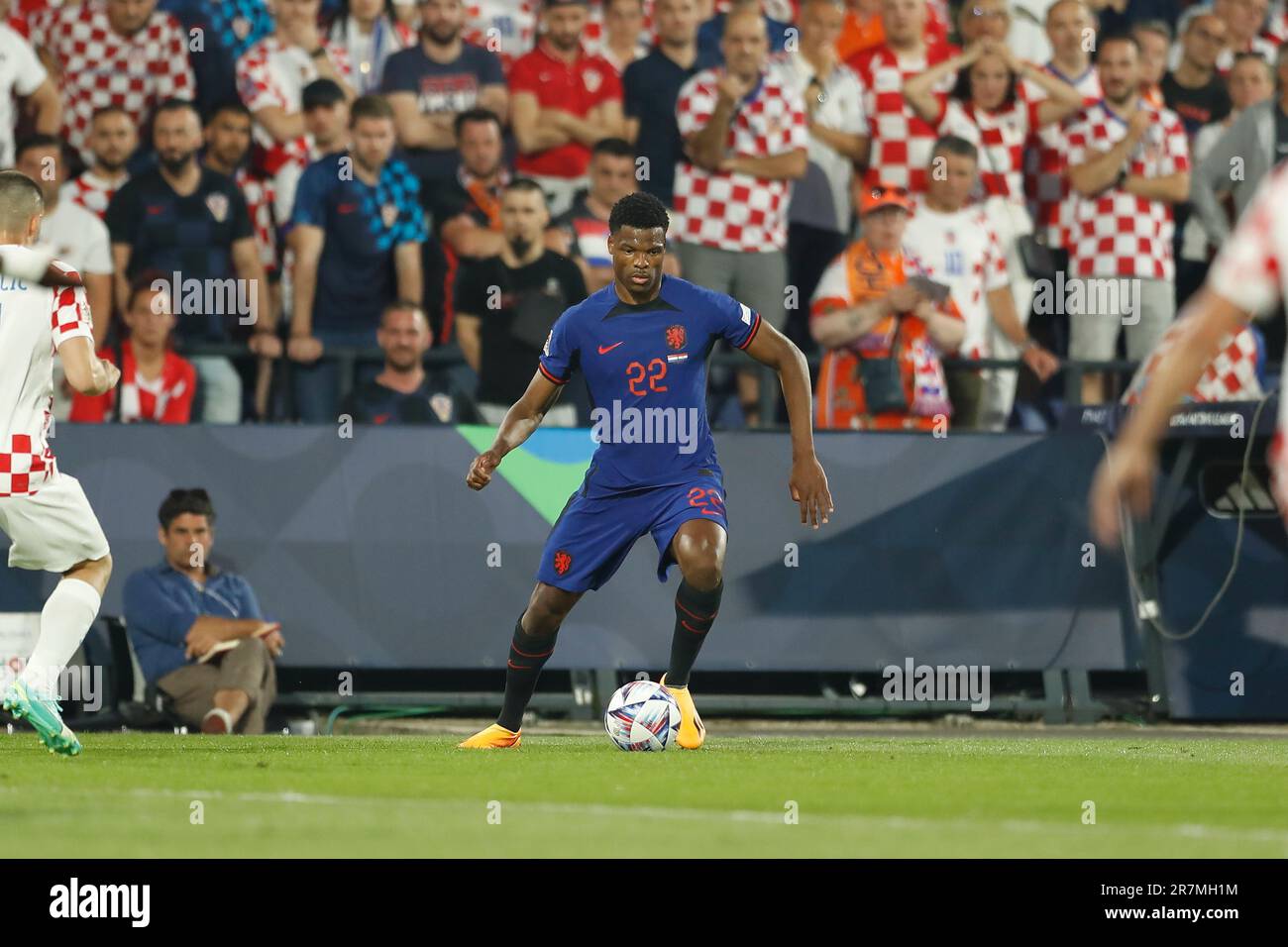 Rotterdam, Netherlands. 14th June, 2023. Denzel Dumfries (NED) Football ...