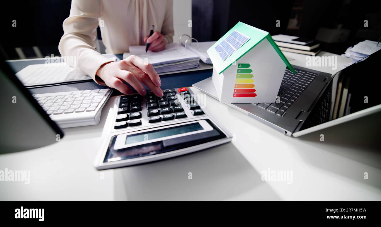 Energy Efficient House House Audit And Rate Label Stock Photo - Alamy