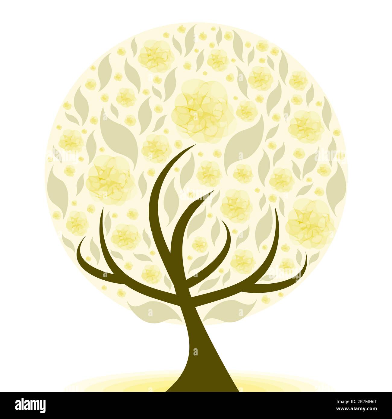 Beautiful art tree isolated on white background Stock Vector Image ...