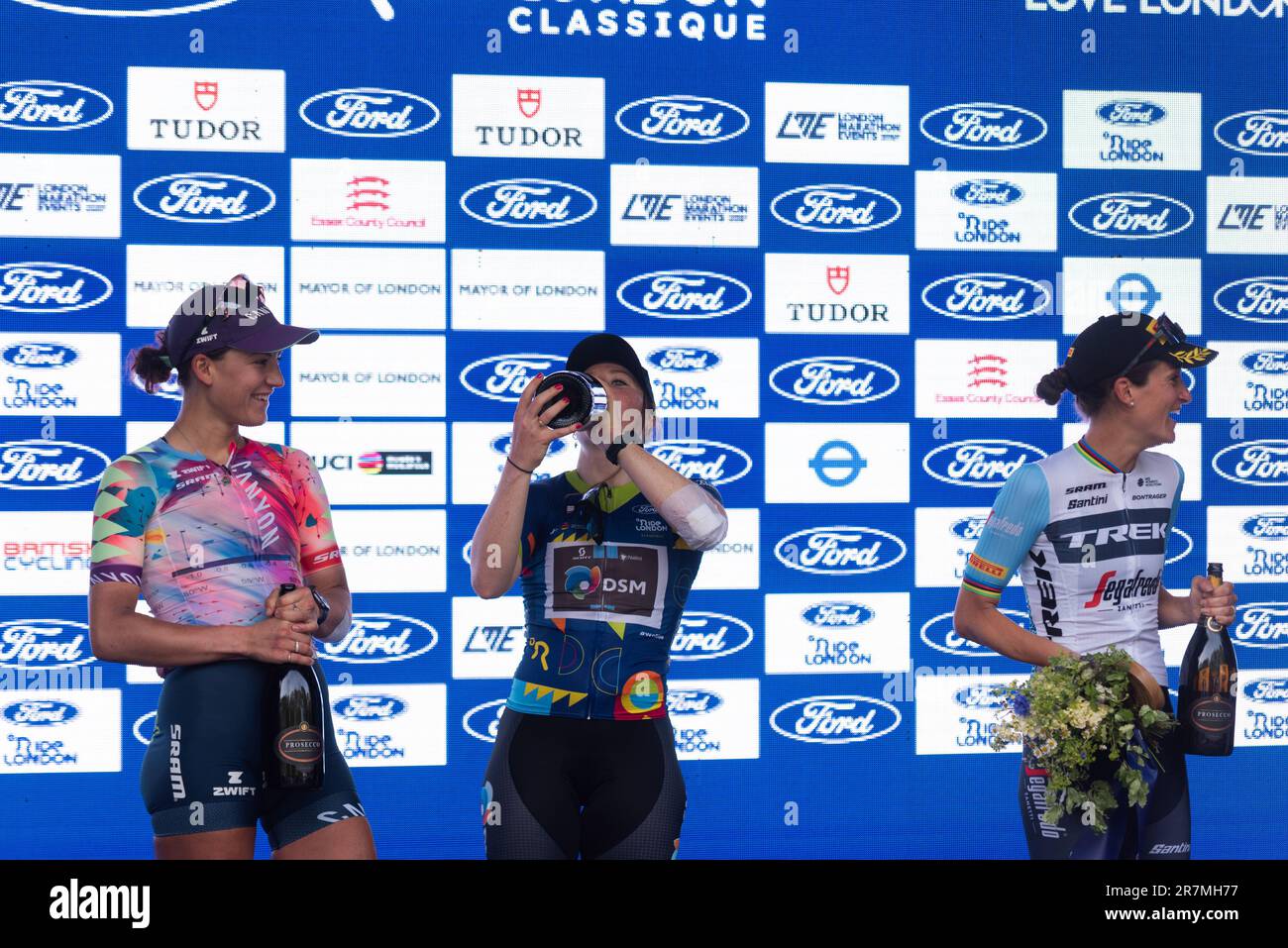 Charlotte Kool celebrating after winning the Classique UCI Women's ...