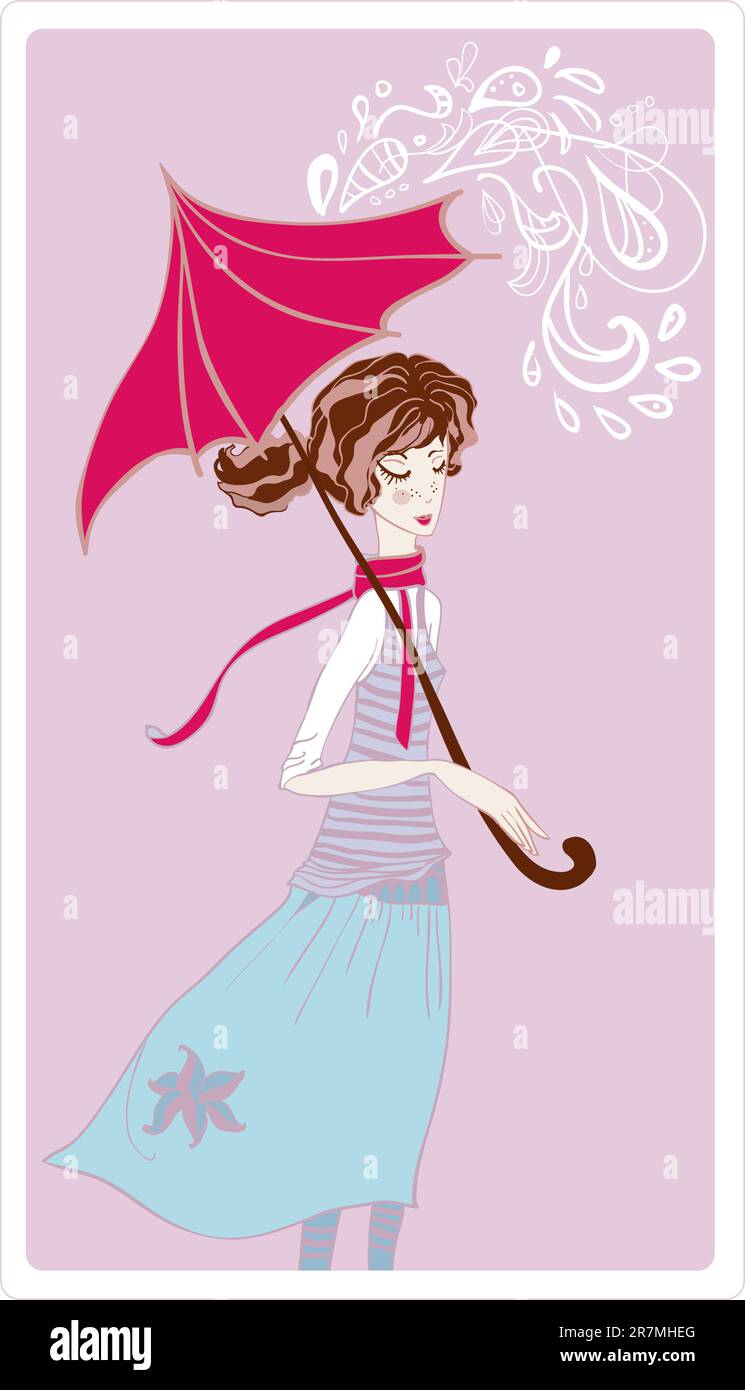 Beautiful girl in love Stock Vector Images - Alamy