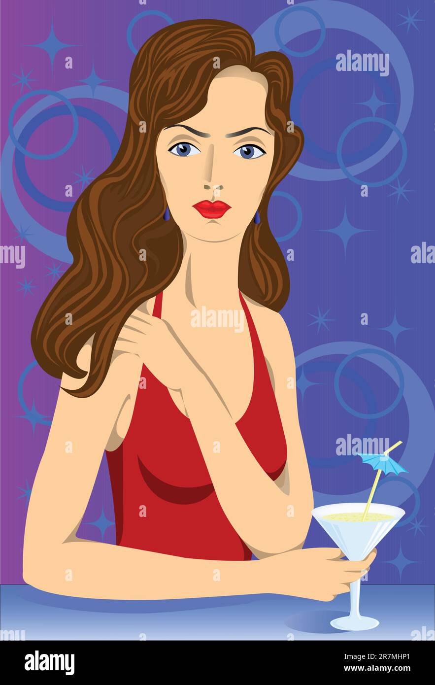 Glass blue martini on Stock Vector Images - Alamy