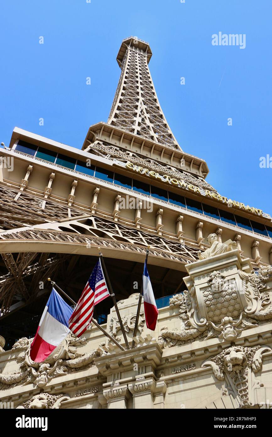 Fake half scale Eiffel Tower at the Paris casino and resort in ...