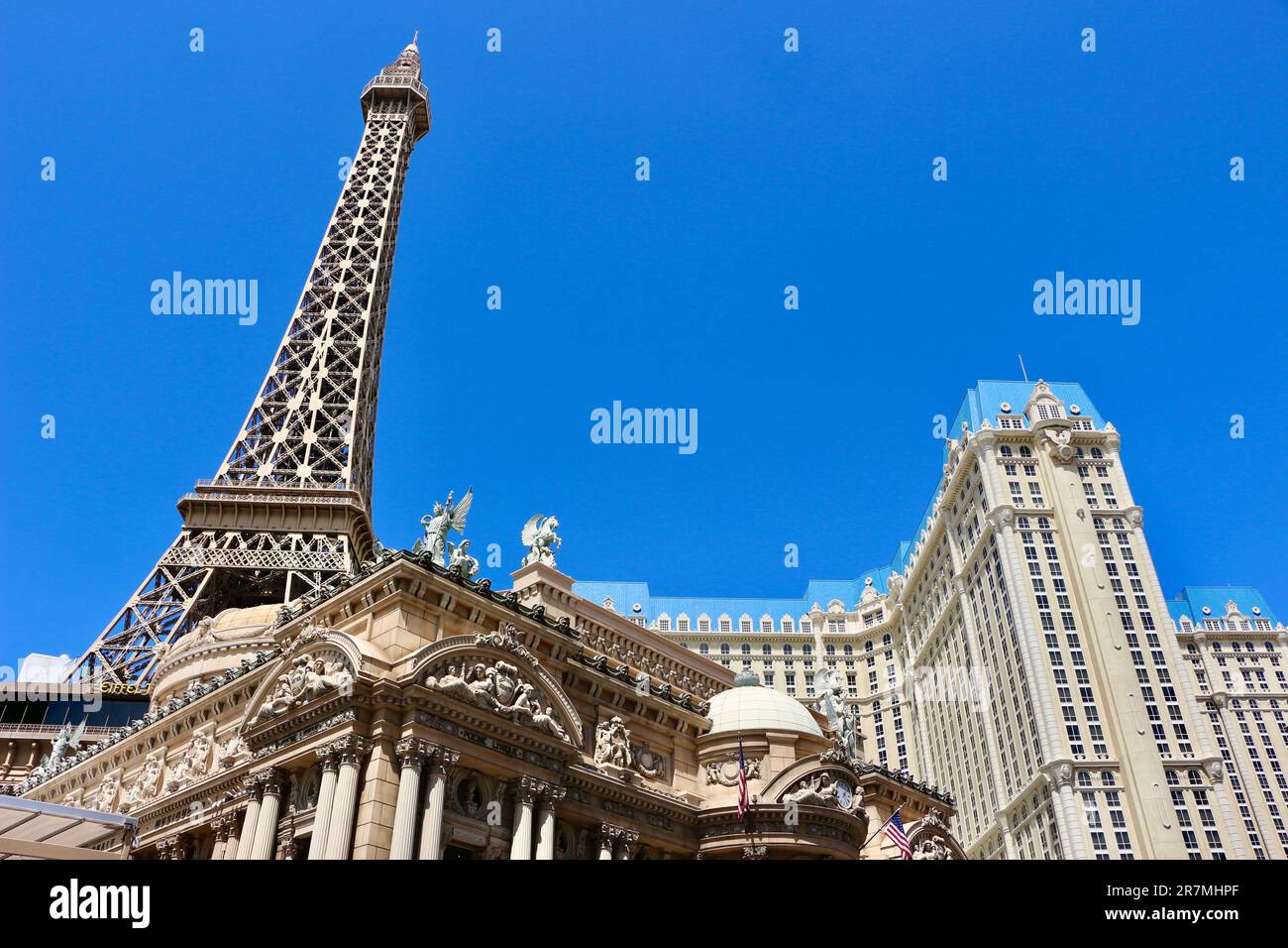 Fake half scale Eiffel Tower at the Paris casino and resort in ...
