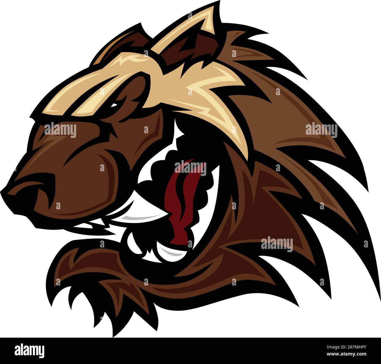 Graphic Vector Image of a Wolverine or Badger Mascot Head Stock Vector ...