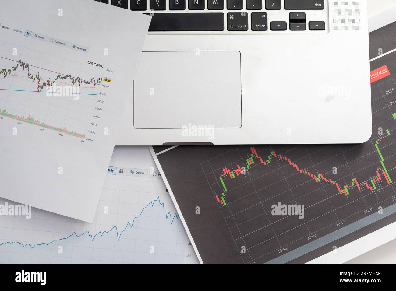 data analysis - workplace with business graphs and charts Stock Photo ...