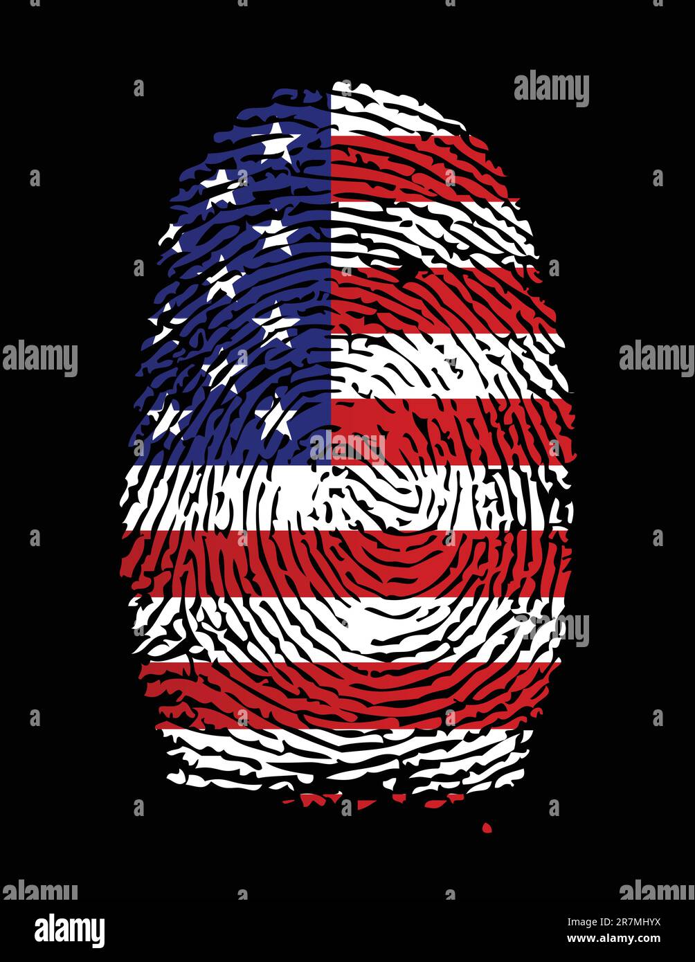 An illustration of a finger print and USA flag Stock Vector Image & Art ...