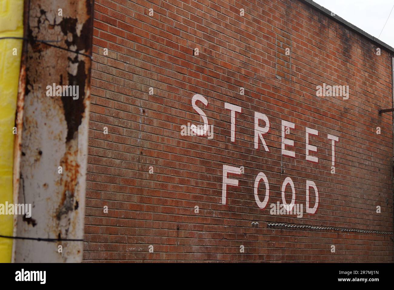 Street Food Sign at the Street Food Circus, Roath Yard, Cardiff Stock ...
