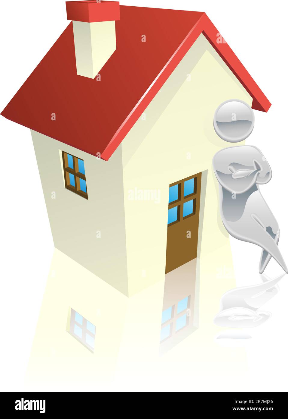 Metallic cartoon mascot character house concept Stock Vector Image ...