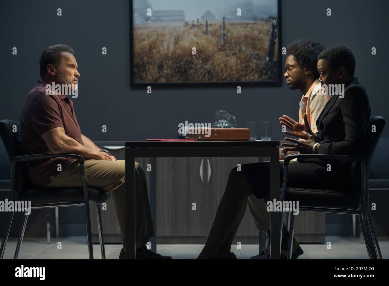 FUBAR, from left: Arnold Schwarzenegger, Milan Carter, Barbara Eve ...