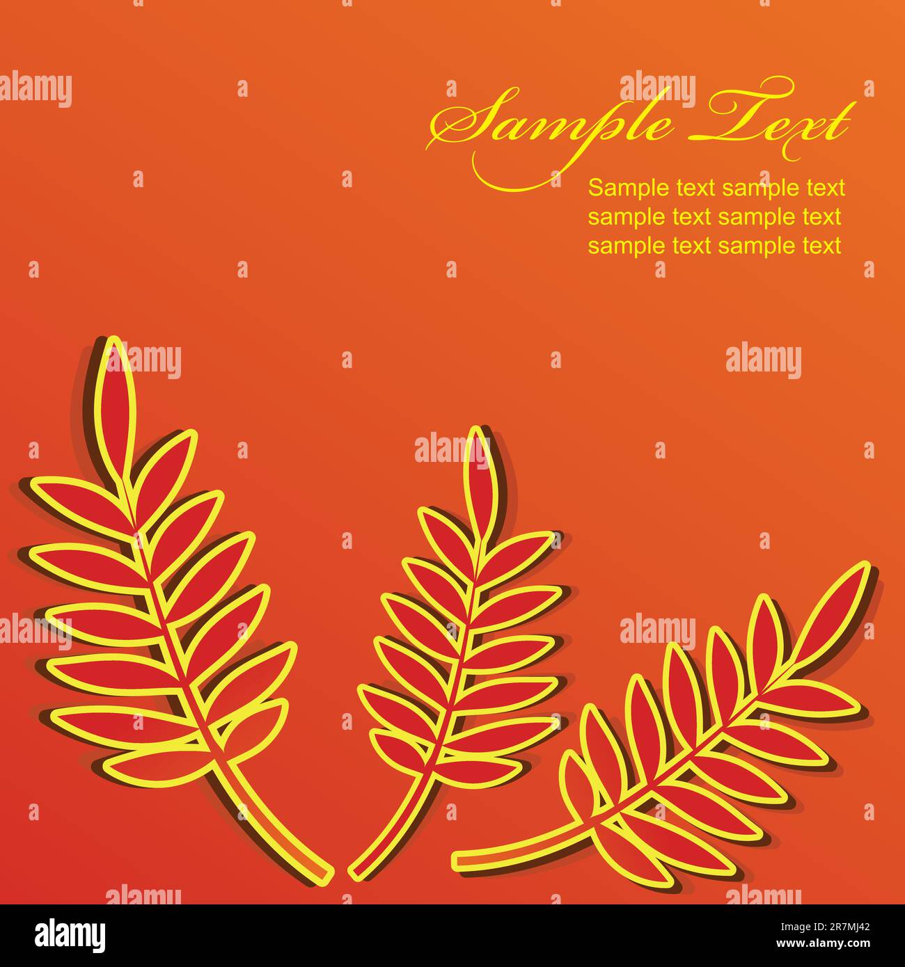 Abstract rowan autumn background with space for text, vector ...