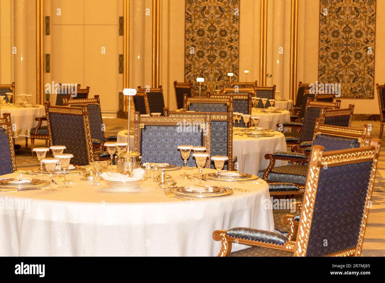 Shot of the luxurious dining hall Stock Photo - Alamy