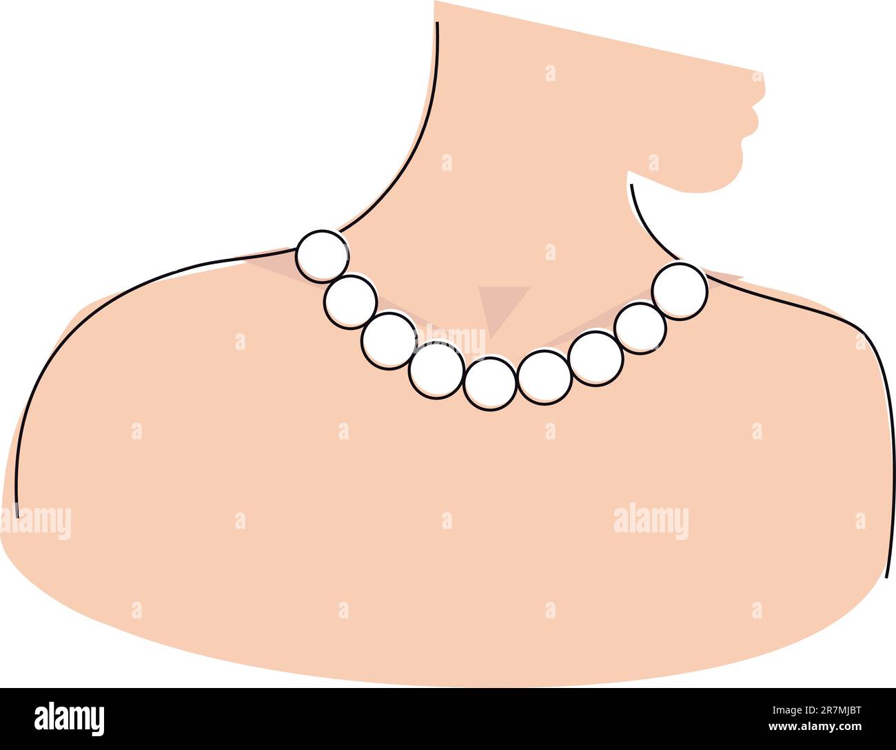 Woman Profile With Pearl Necklace Stock Vector Image & Art - Alamy
