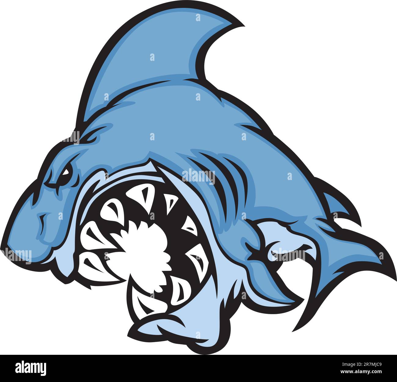 Cartoon Image of a Shark Body with Big Teeth Stock Vector Image & Art ...