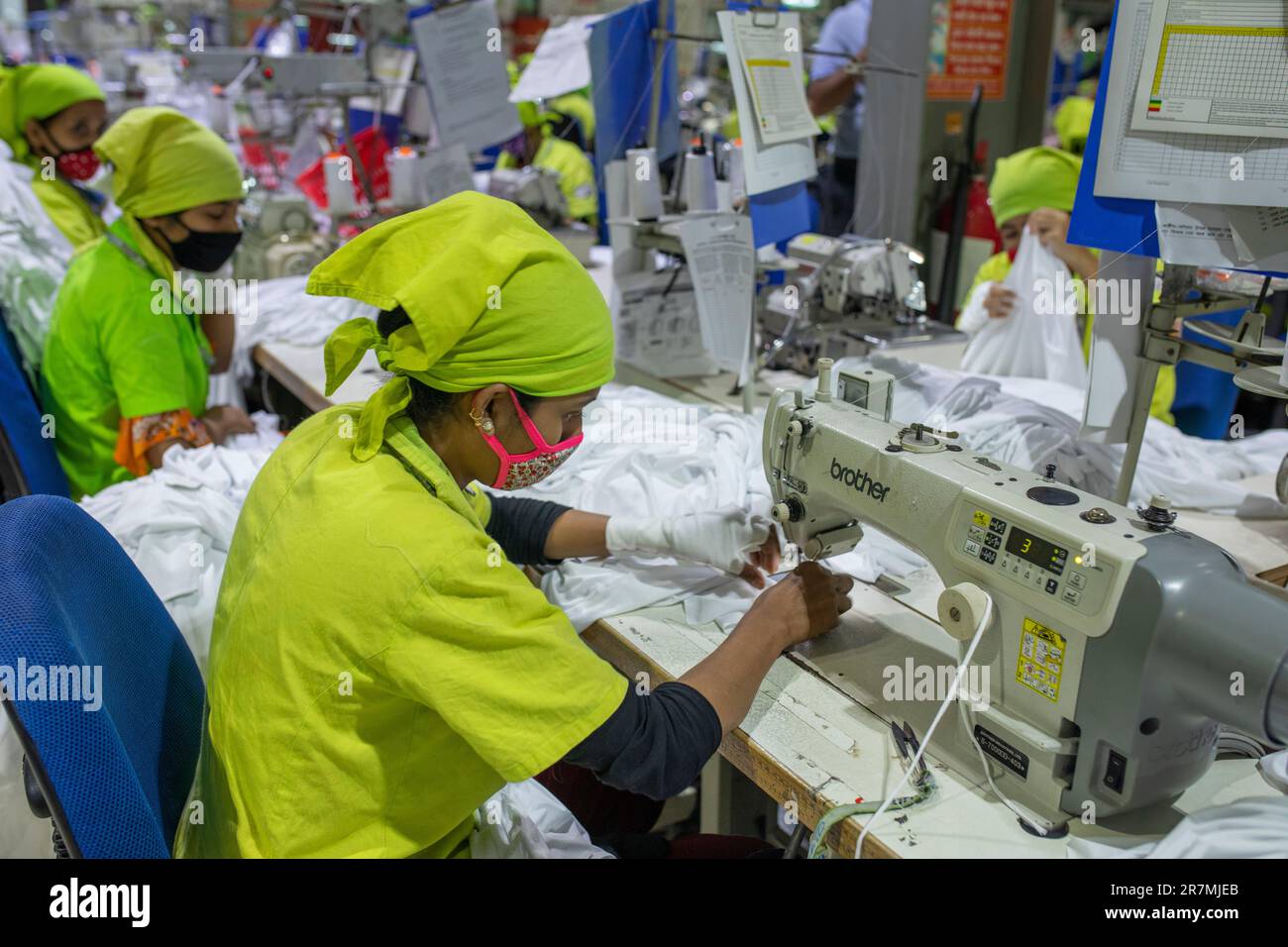 Ready-made garments (RMG) workers working in a LEED Certified Green ...