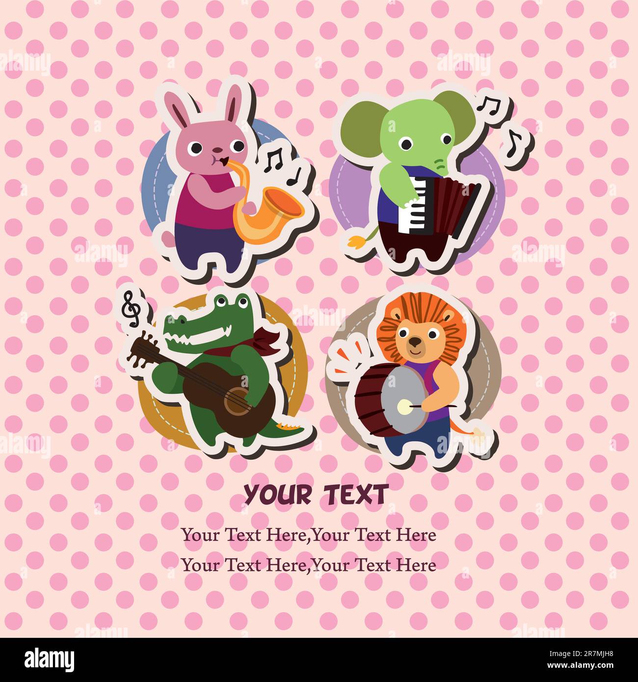 animal music card Stock Vector Image & Art - Alamy