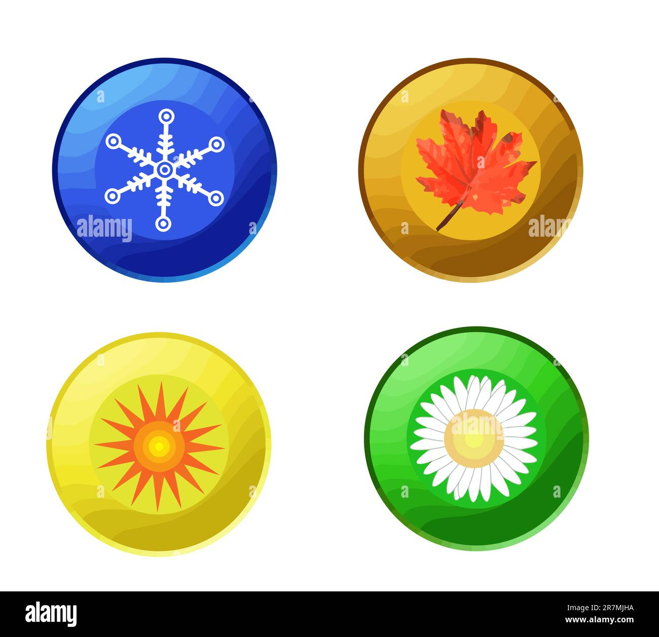 vector of colorful four seasons icons isolated on white Stock Vector ...