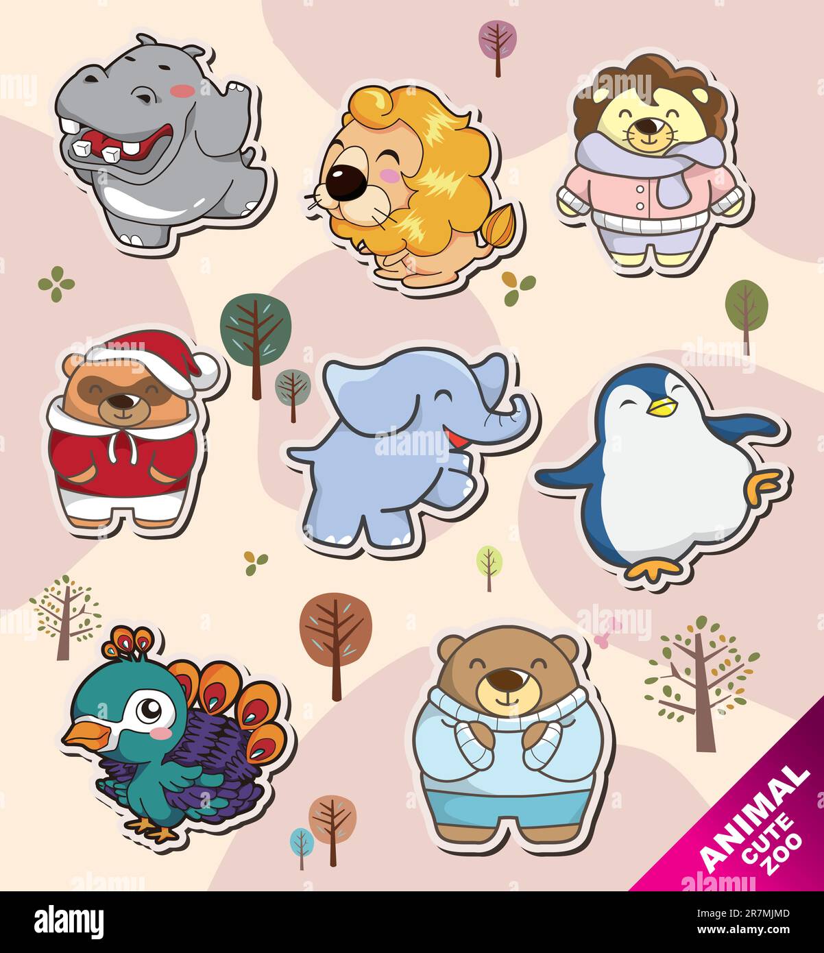 Cartoon Animal Stickers at Flor Jackson blog