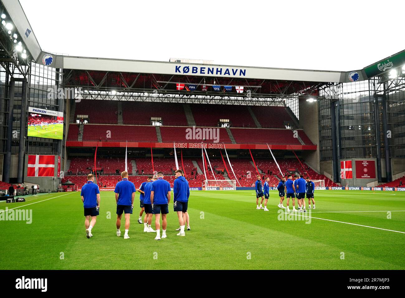 Northern Ireland players inspect the pitch before the UEFA Euro 2024 ...